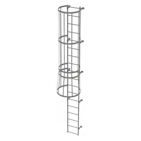 20Ft Steel Fixed Ladder with Safety Cage - WLFC1121 - Industrial Man ...