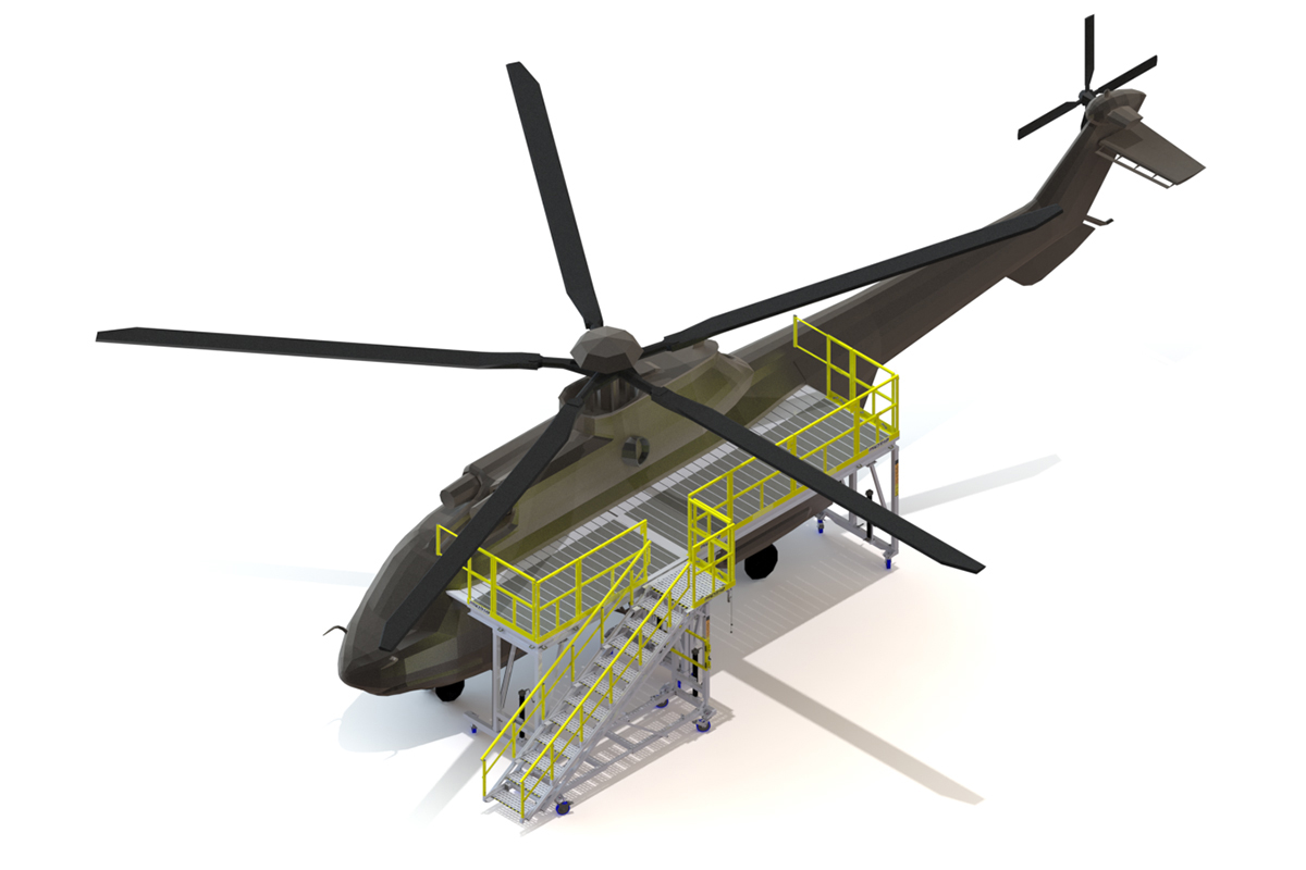 Portable Helicopter Maintenance Deck – ME-251 - Industrial Man Lifts