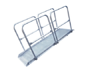 Aluminum Walk ramp Handrail Options - Industrial Man Lifts