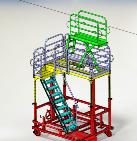 Single Pallet Aircraft Engine Maintenance Stand - Industrial Man Lifts