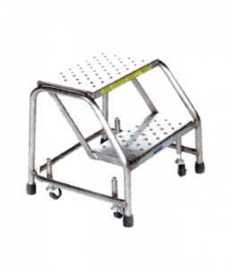 Stainless Steel Spring Loaded Caster Ladders - Industrial Man Lifts