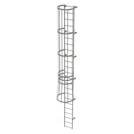 20Ft Steel Fixed Ladder with Safety Cage - WLFC1121 - Industrial Man ...