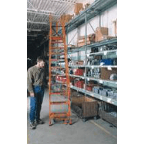Dual Track Mounted Shelf Ladder - Industrial Man Lifts
