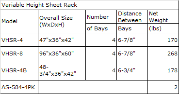Variable Height Sheet Rack - Industrial Man Lifts,Aircraft Maintenance Platforms & Ladders